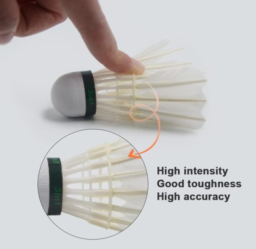 Dmantis D45 3in1 Training Durable Hybrid Feather Shuttlecock Badminton ...