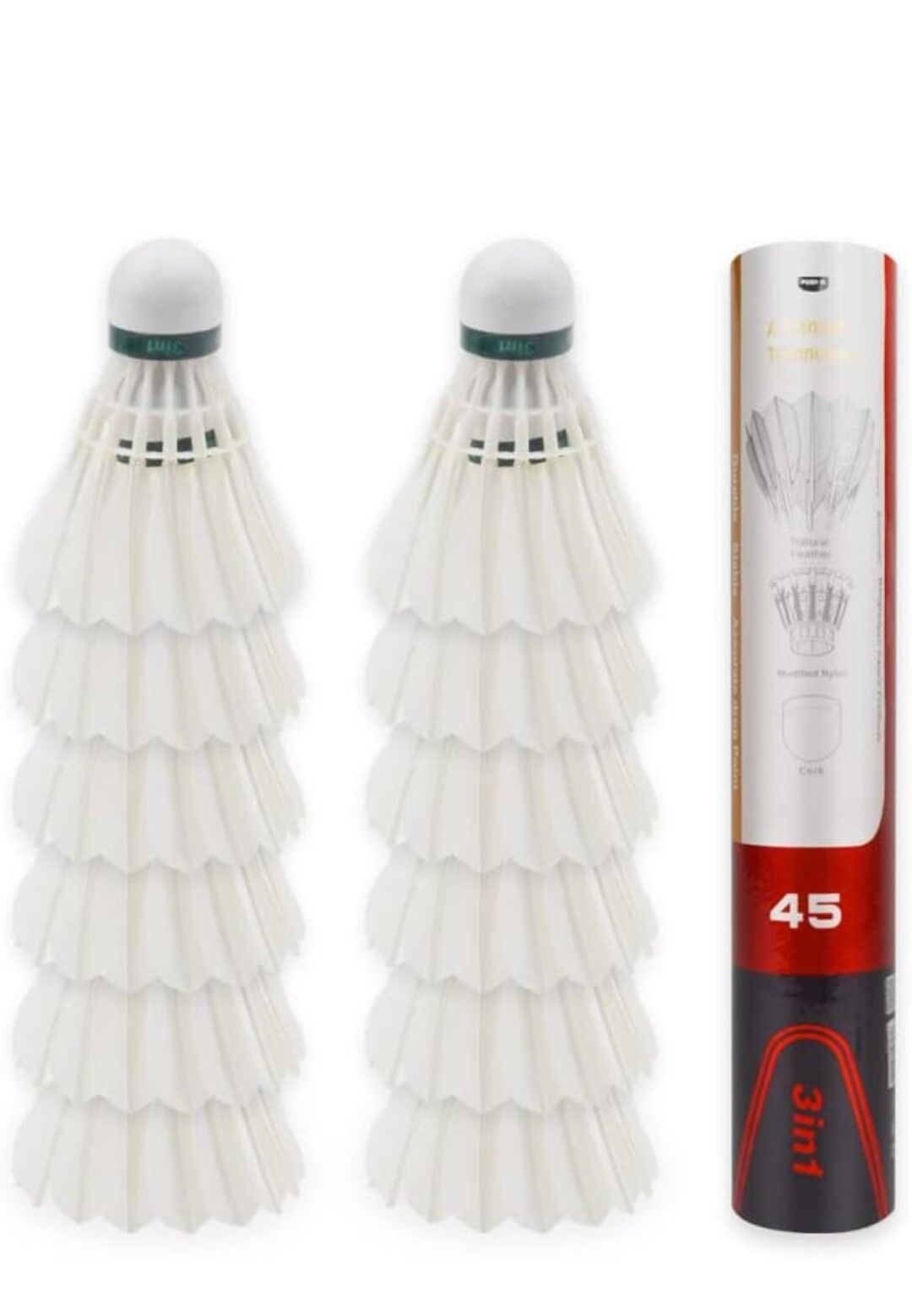 Dmantis D45 3in1 Training Durable Hybrid Feather Shuttlecock Badminton ...