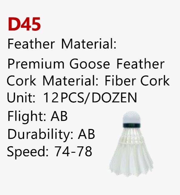 Dmantis D45 3in1 Training Durable Hybrid Feather Shuttlecock Badminton ...